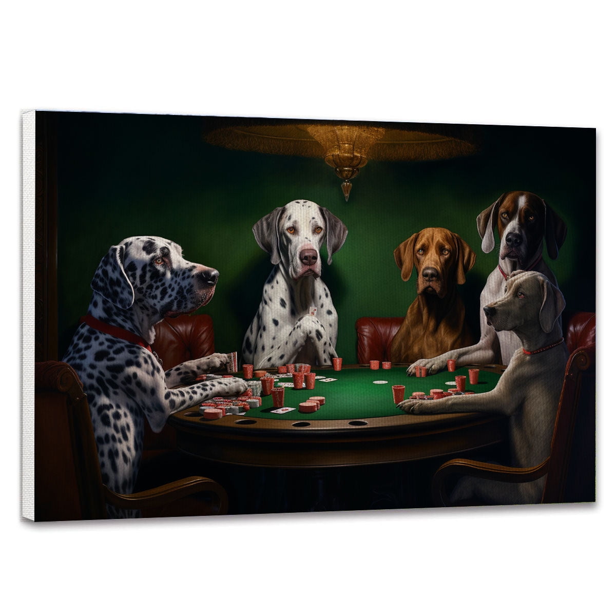Dog Canvas Wall Art - Dogs Playing Poker - Pointer Canvas Print Pet ...