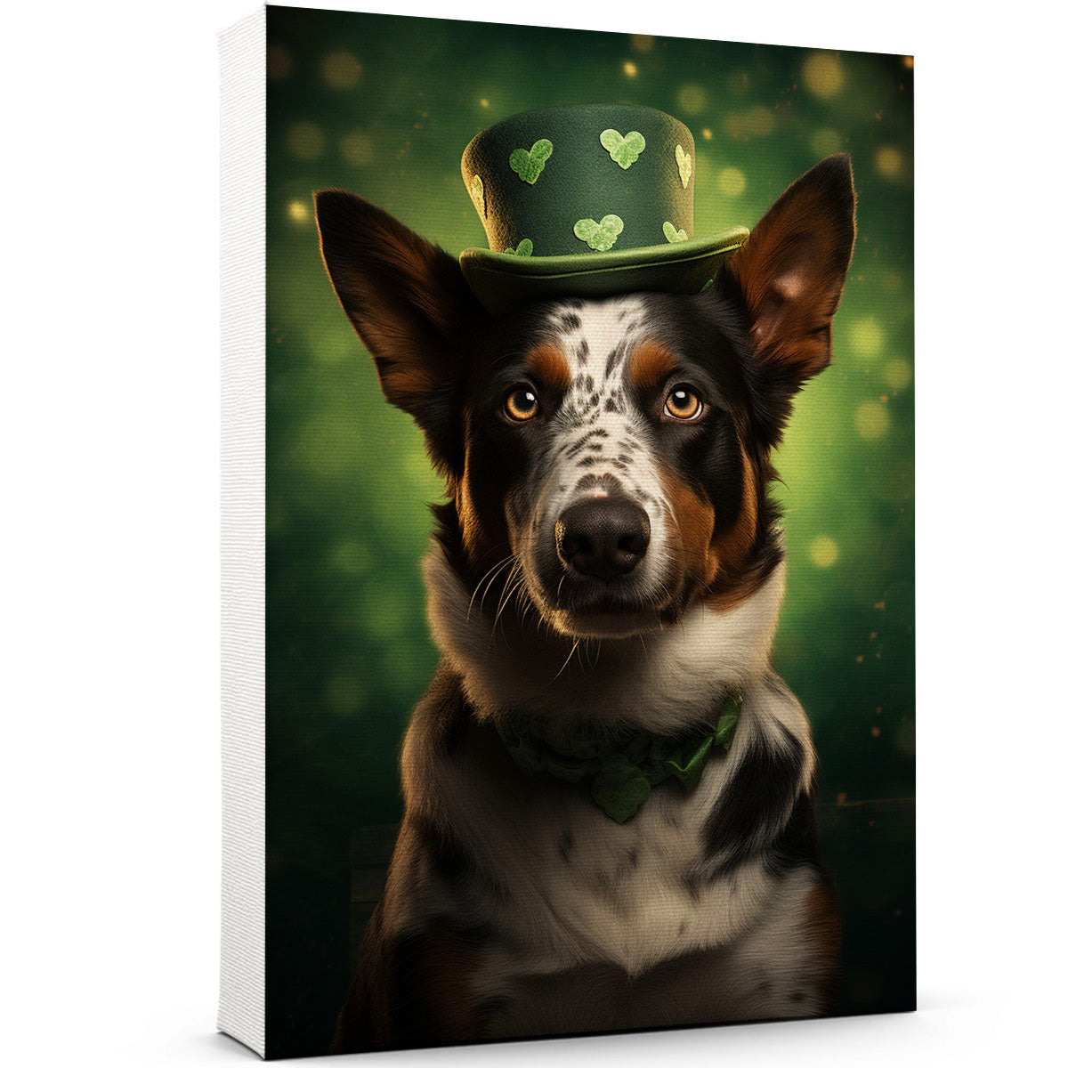 Dog Canvas Wall Art,Pet Canvas Painting Puppy Artwork Saint Patrick's ...