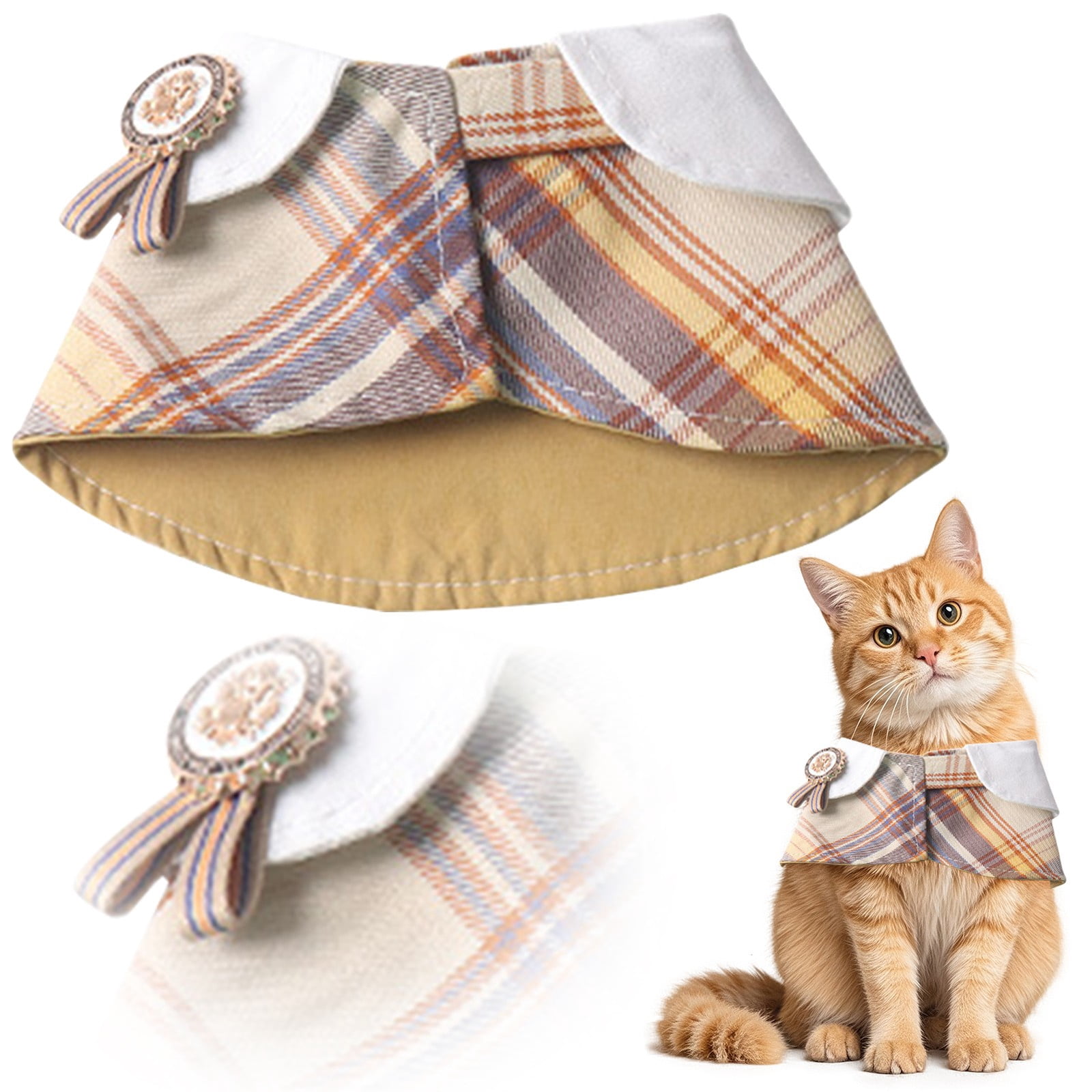 Dog Cape, Pet Clothes for Cats Christmas Small Dog Cape Shawl Plaid ...