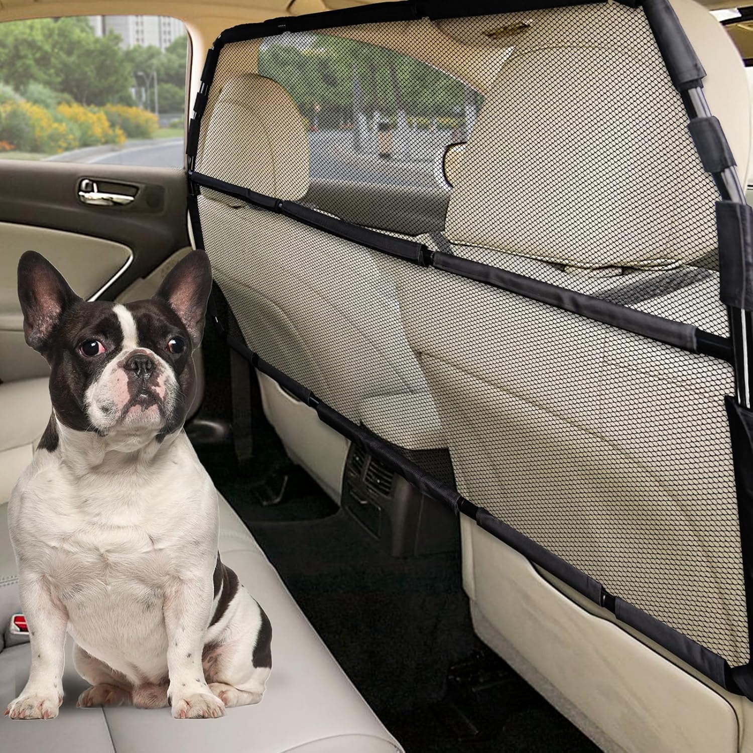 Dog Car Barrier Escape-Proof, 50" Wide Car Divider for 2nd 3rd Row ...