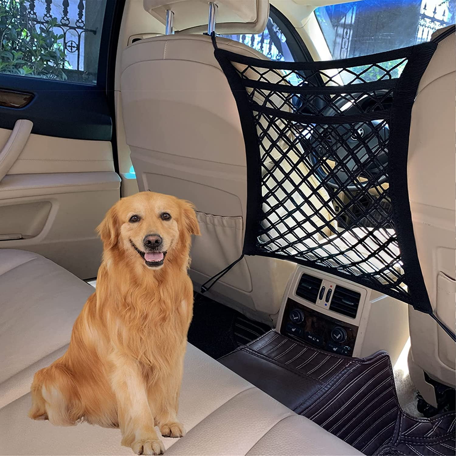Dog Car Barrier, Pet Car Net Barrier Auto Safety Mesh Organizer ...