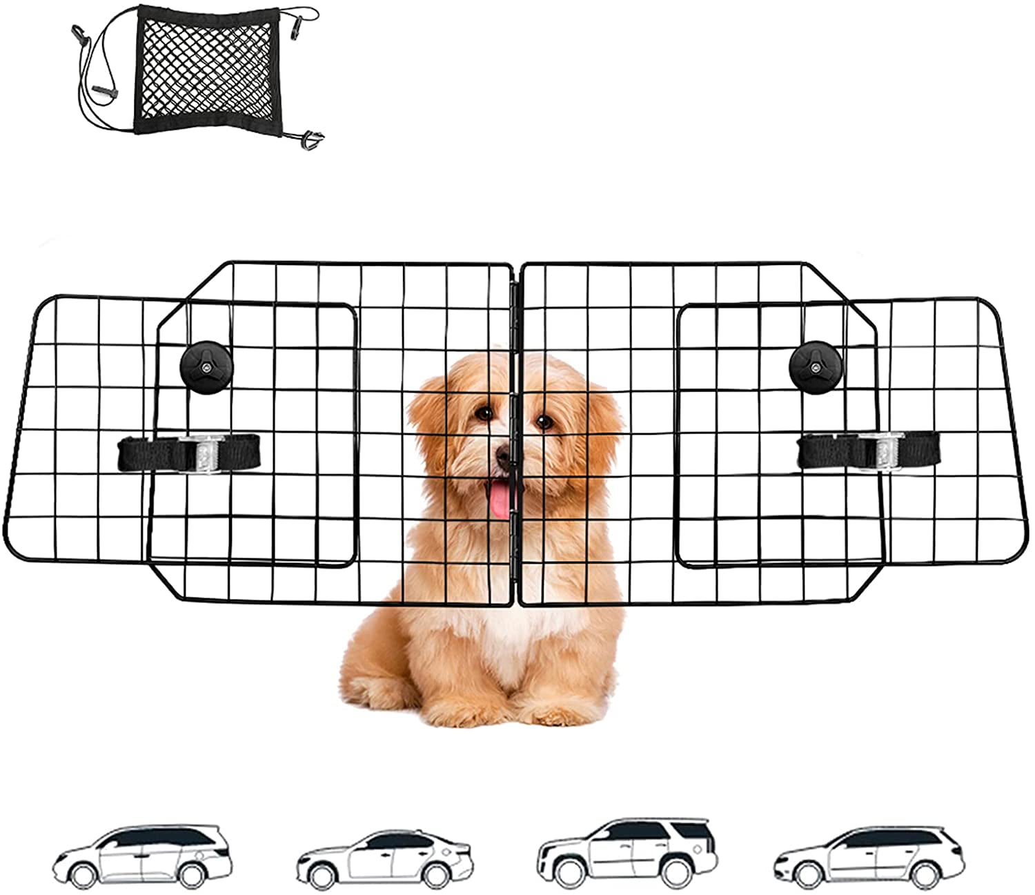 "Urban Deco Dog Car Barrier, Adjustable Pet Divider for SUV, Heavy Duty ...