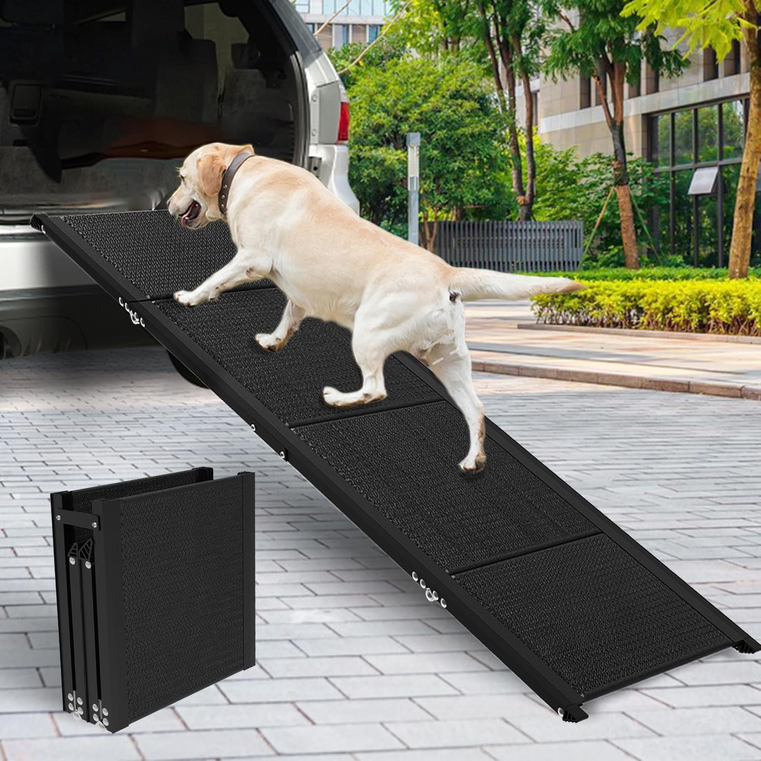 Dog Car Ramp for Large Dogs, Foldable Dog Steps Aluminum Dog Ramps, Dog ...