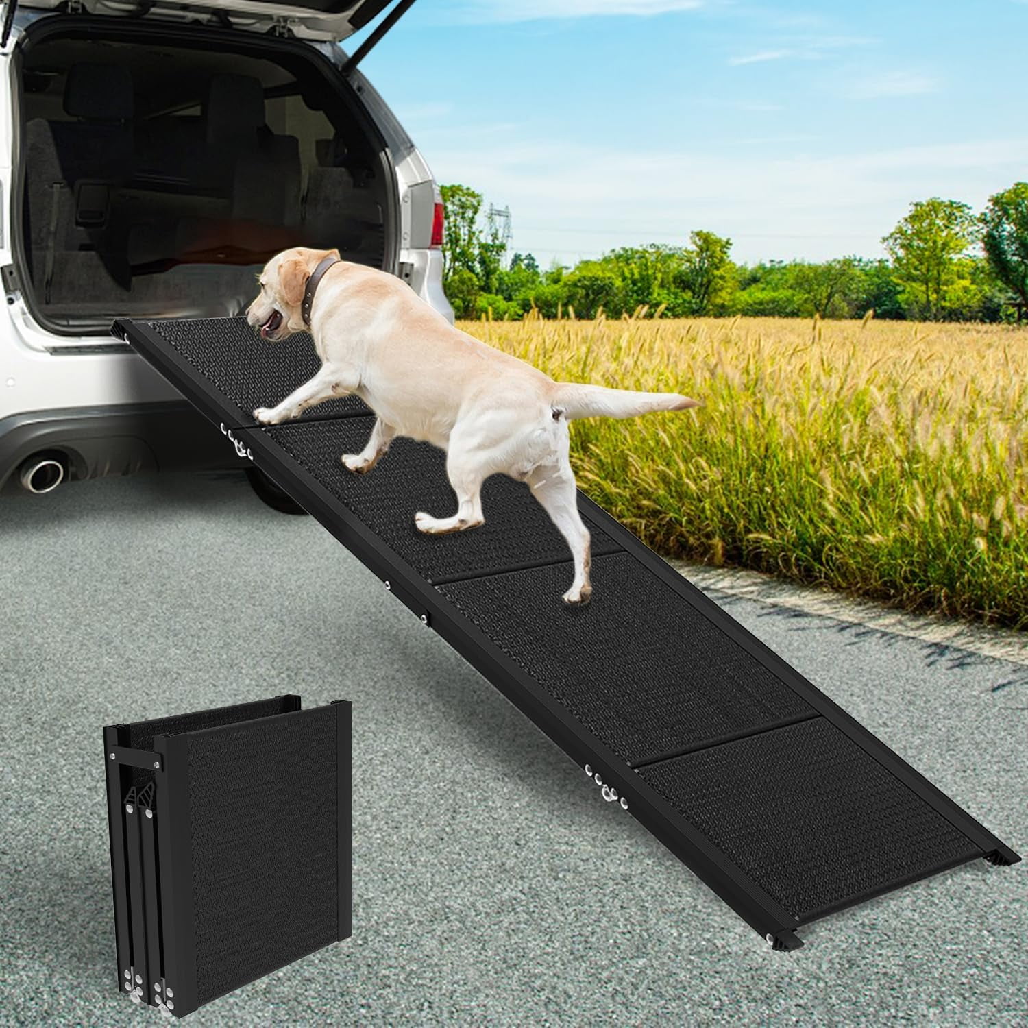 Dog Car Ramp for Large Dogs, Foldable Dog Steps Aluminum Dog Ramps, Dog ...