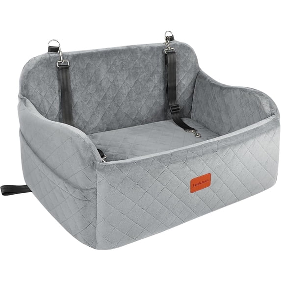 Lealchum Dog Car Seat, Car Dog Bed, Pet Car Seat with 2 Storage Pockets ...