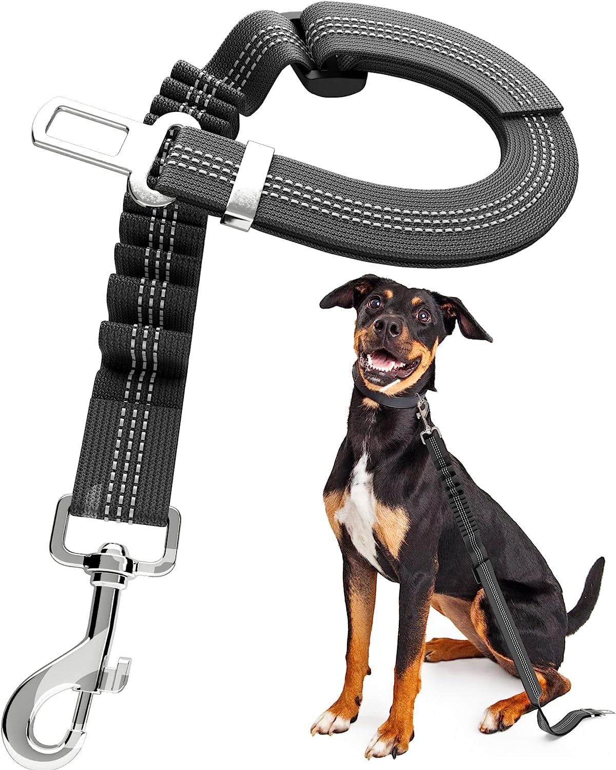 Dog Car Seat Belt – Adjustable 65-100cm Headrest Restraint with Bungee ...