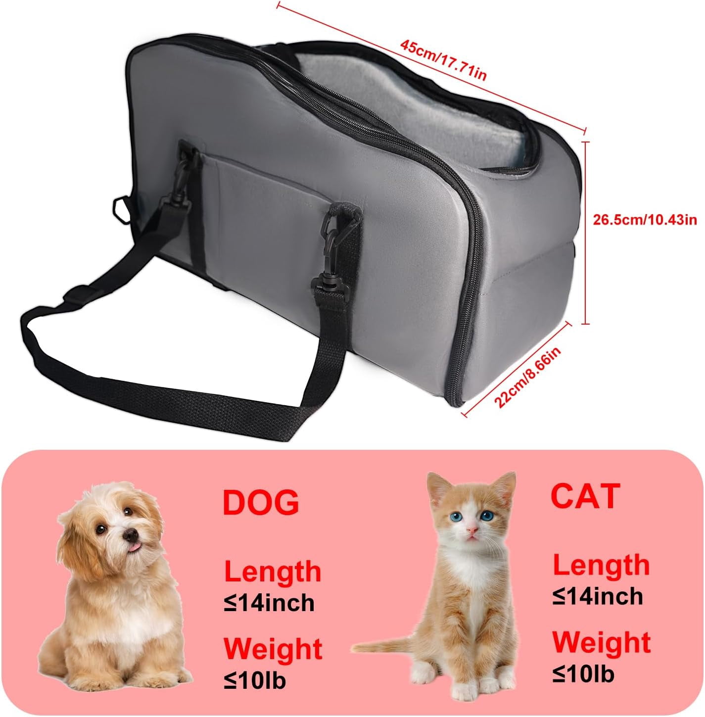 Dog Car Seat Carrier for Small Dogs– Center Console Dog car seat for ...