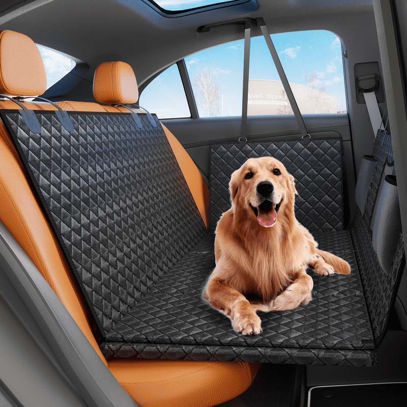 Dog Car Seat Cover for Back Seat with Detachable Hard Bottom, Holds ...