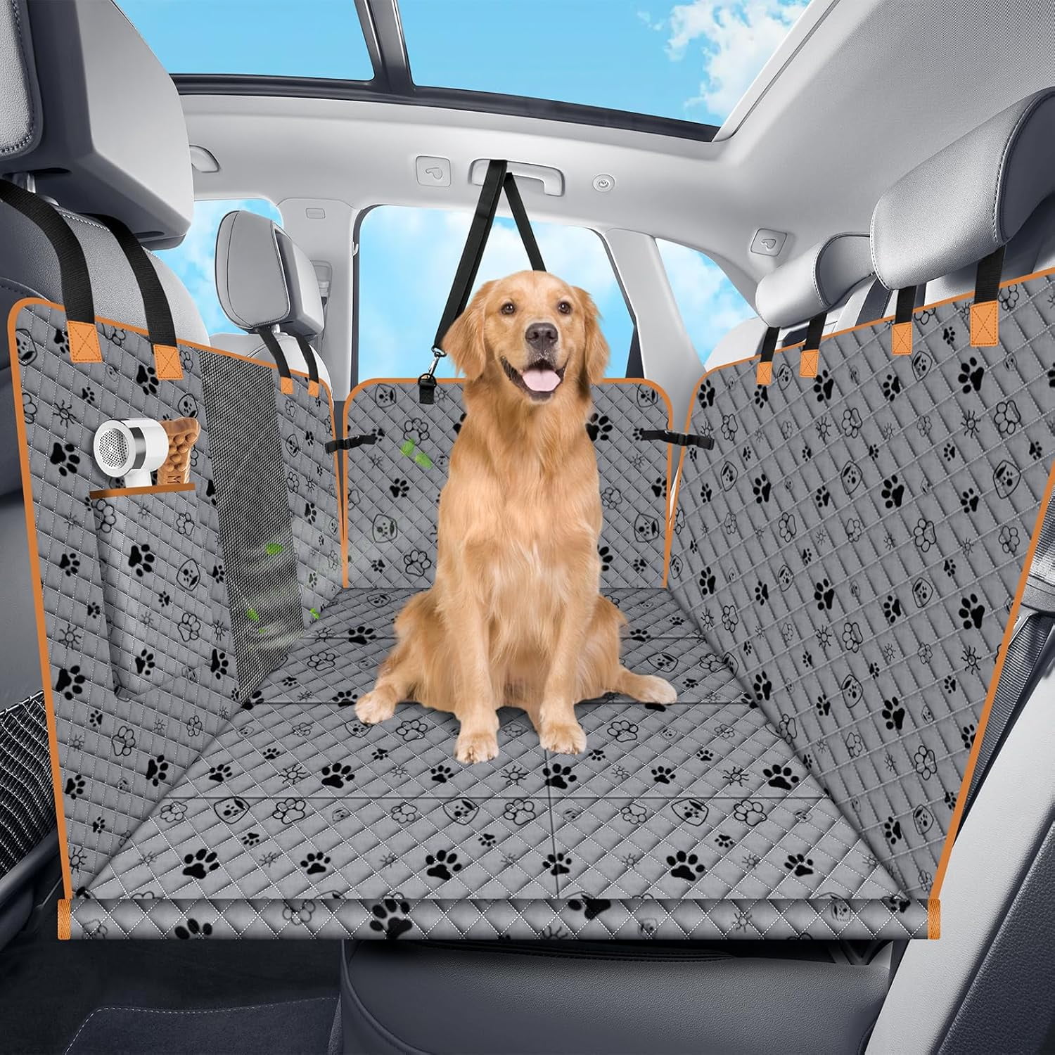 Dog Car Seat Cover for Back Seat, Dog Car Bed Cover with Strong Hard ...