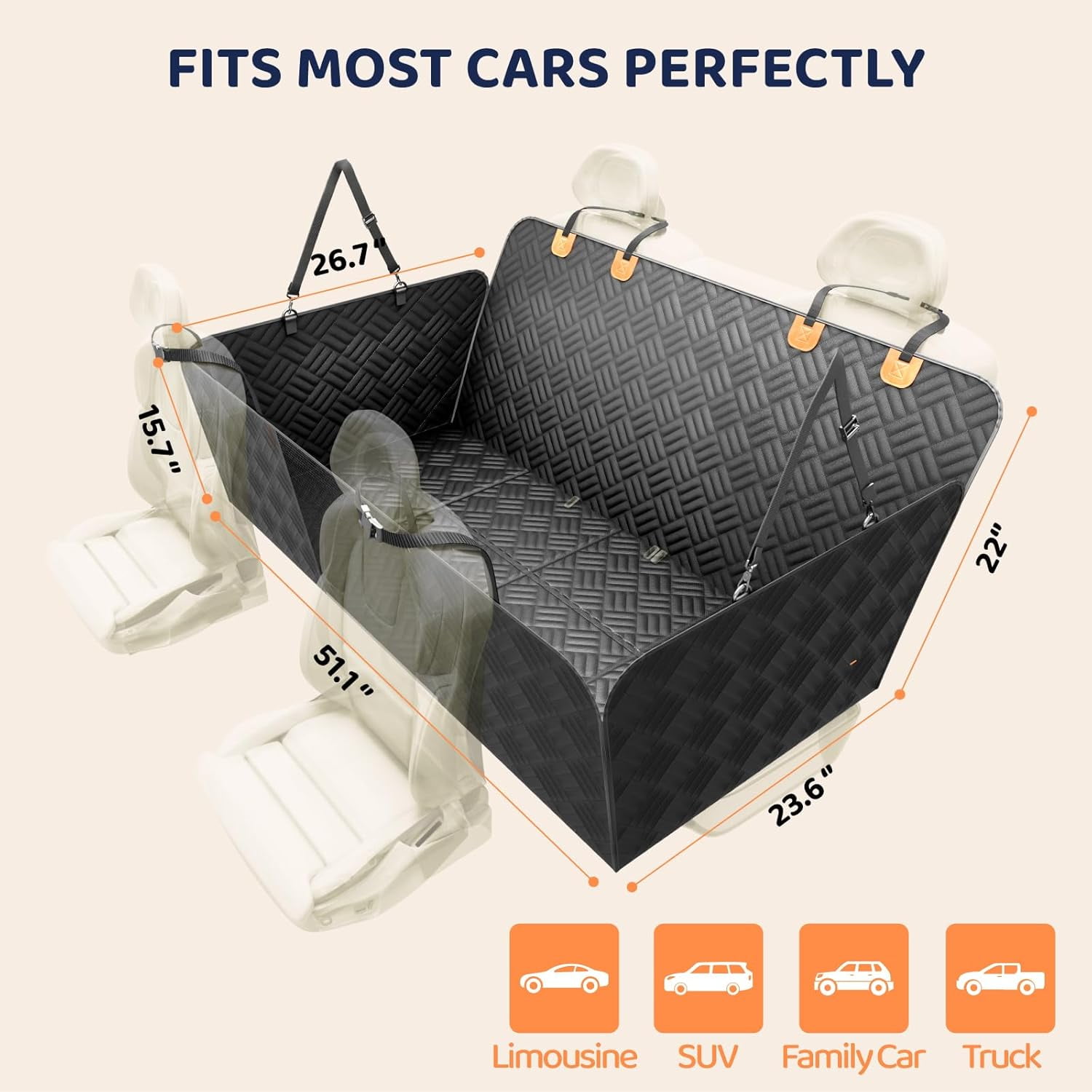 Hard Bottom Seat Extender For Dogs With Seat Anchor