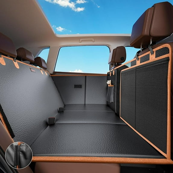 MY Dog Car Seat Cover for Back Seat, Upgraded PU Leather Back Seat ...