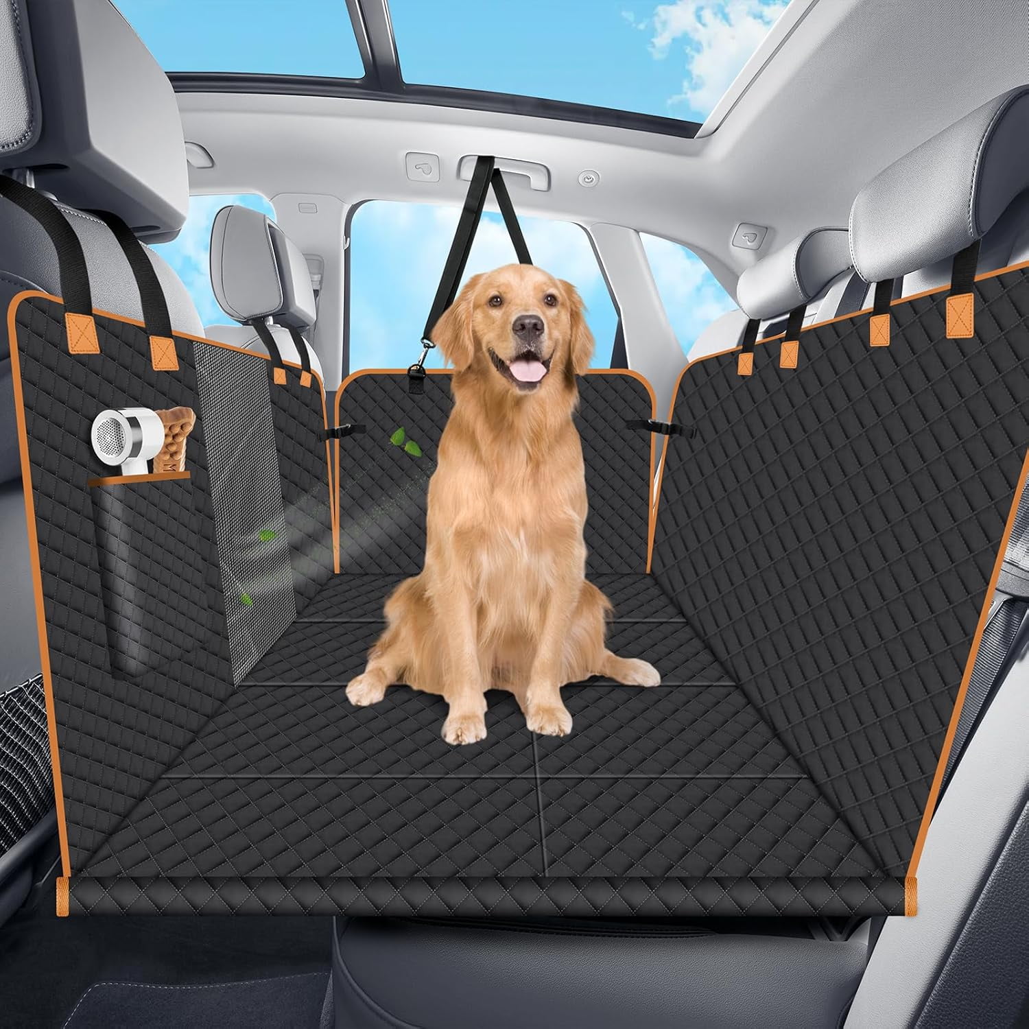 Dog Car Seat Cover for Back Seat, Dog Car Bed Cover with Strong Hard ...