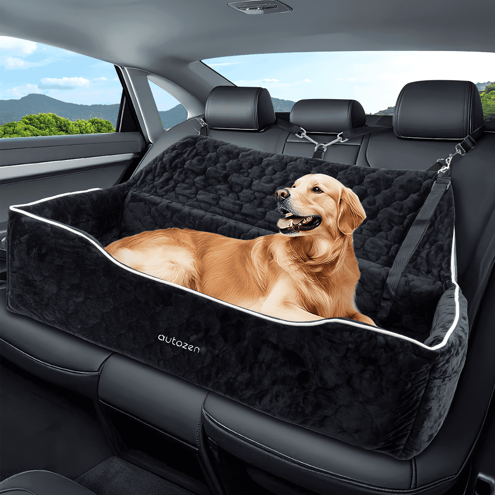 Dog Car Seat for Large Medium Small Dogs, Detachable Washable Dog ...