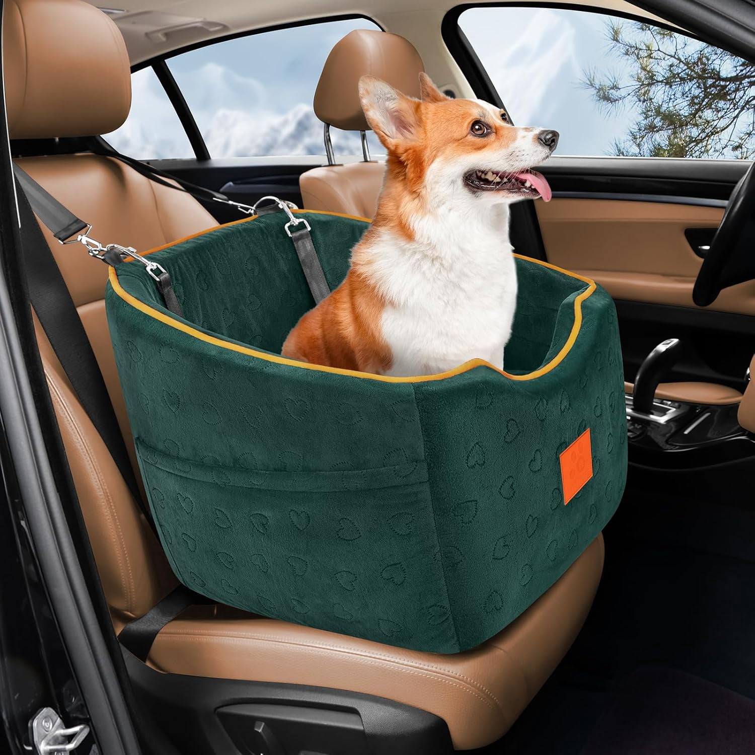 Dog Car Seat for Small Dogs, Memory Foam Booster Dog Seat for Dogs up ...
