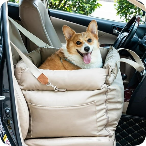 Dog Car Seat for Small & Medium Dogs Cats Winter Pet Outing Lathe Faux ...