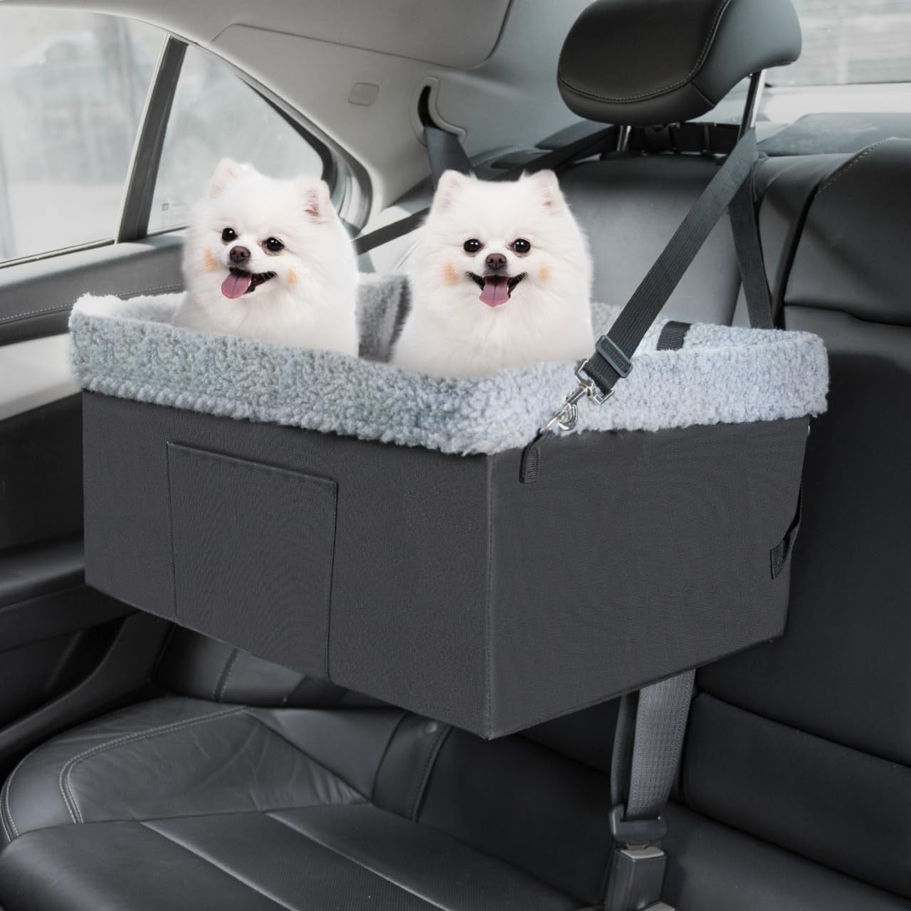 Dog Car Seats for Small Dogs, Upgrade Dog Booster Seat with Metal Frame ...