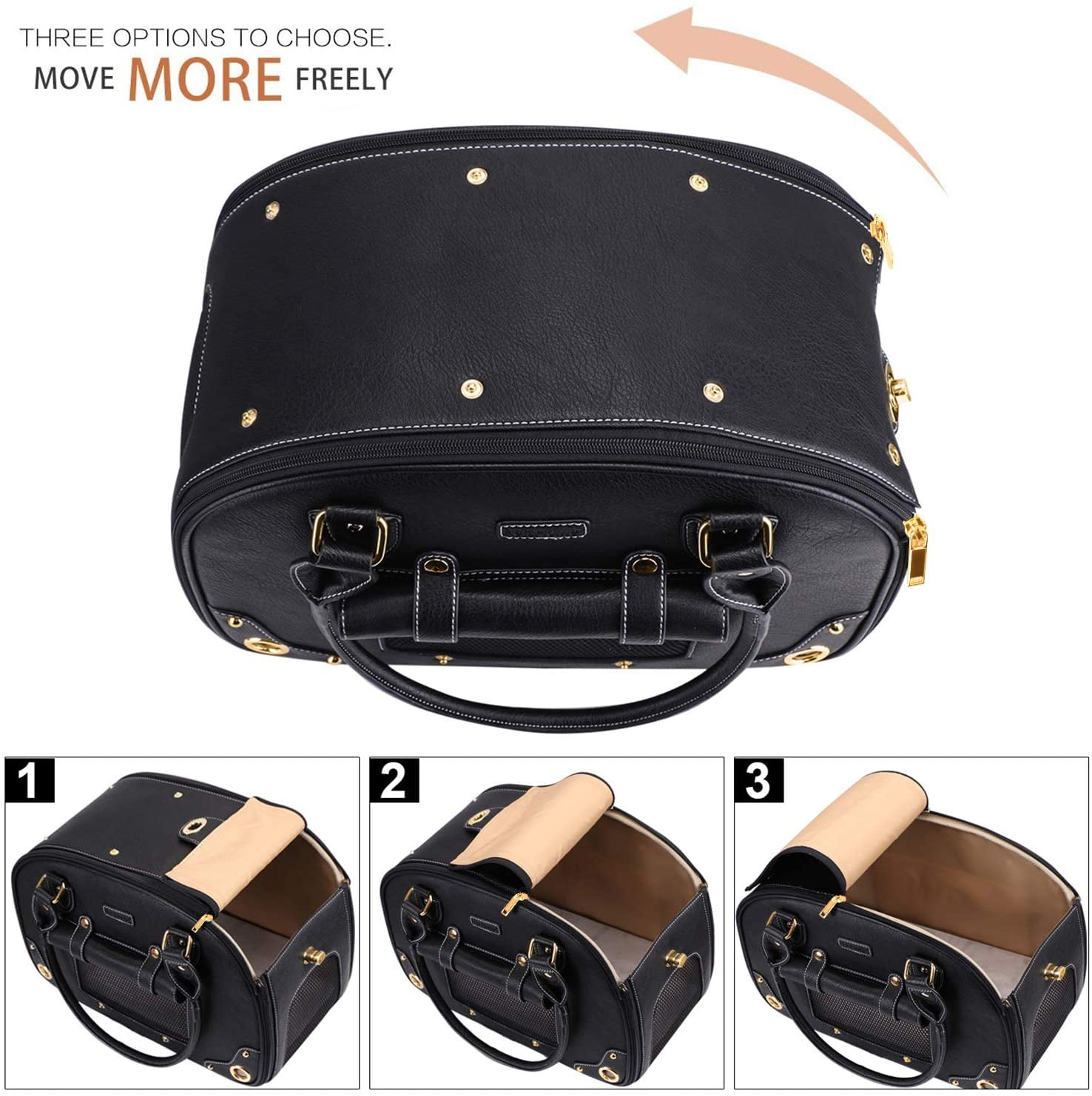 Dog Carrier Purse, Pet Carrier, Foldable Waterproof Premium PU Leather ...