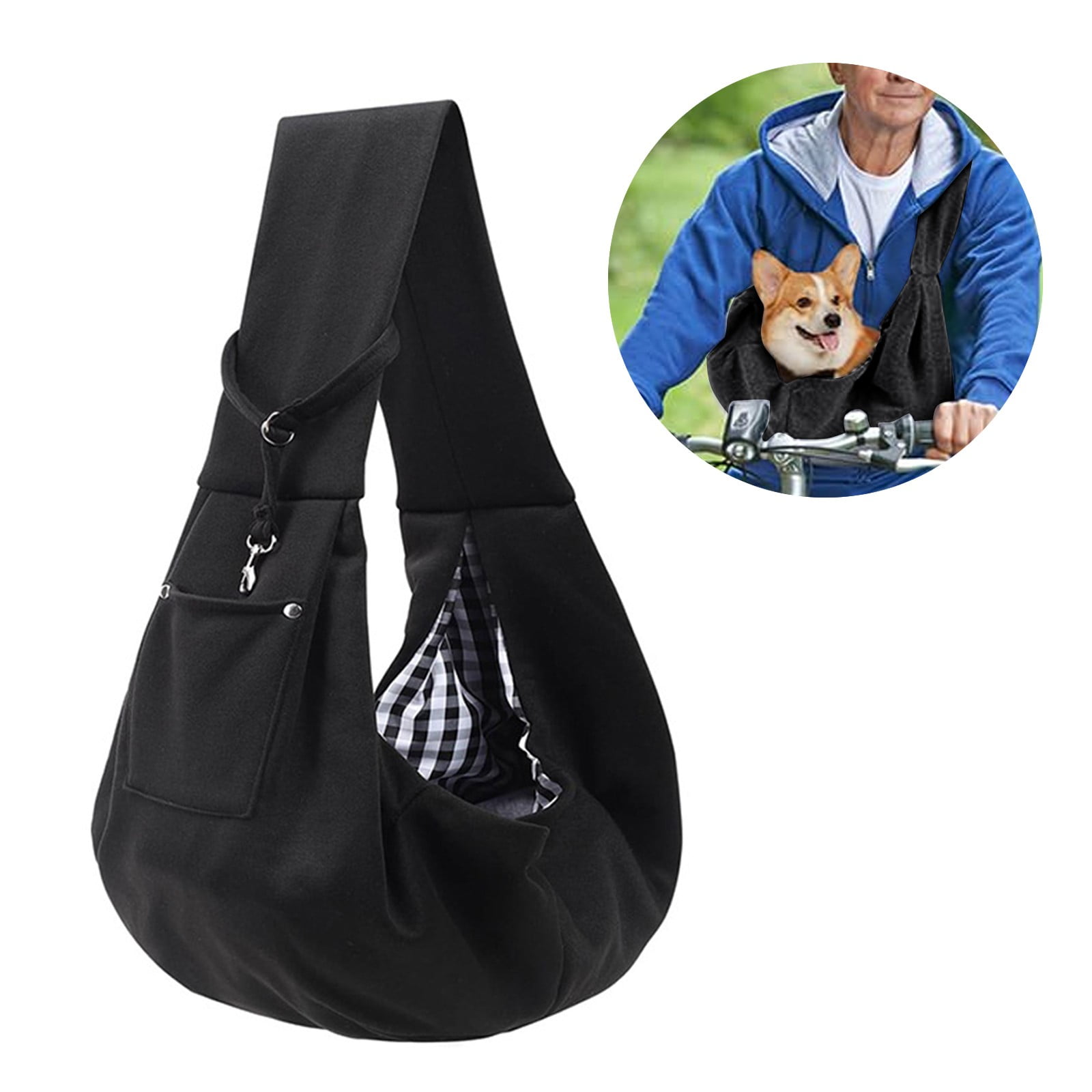 Dog Carrier Sling, Reversible Puppy Carrier Purse with Storage Pocket ...