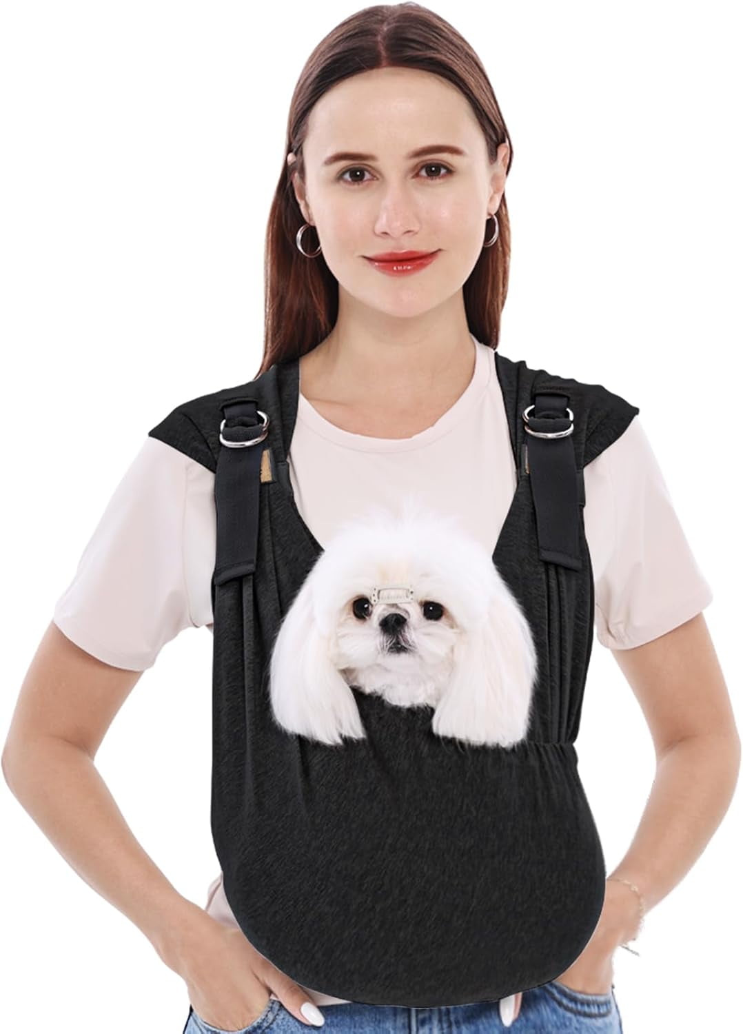Dog Carrier Sling for Small Dogs, Hands Free Cat Sling Carrier Chest ...