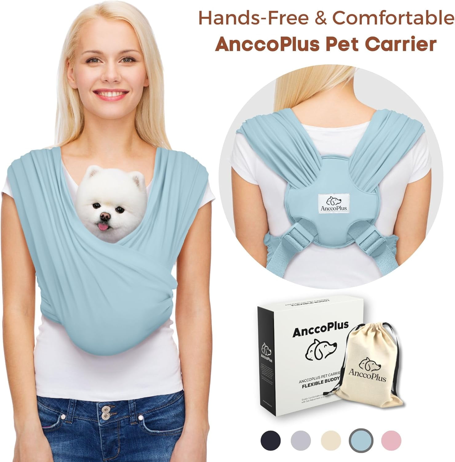 Dog Carriers for Small Dogs, Front Facing Dog Sling Carrier, Hands Free ...