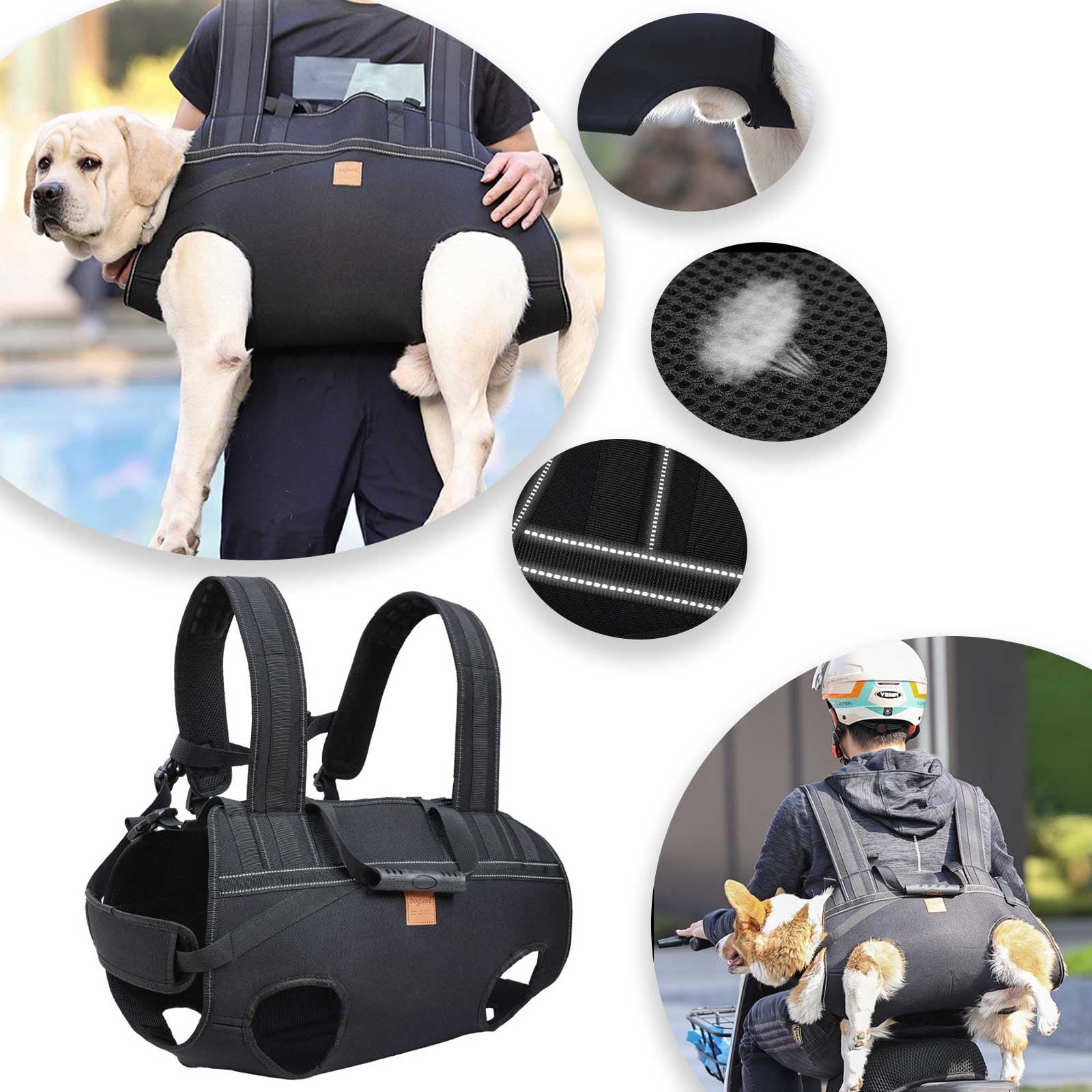 Dog Carry Sling for Large Dogs Emergency Pet Lift Harness with Handles ...