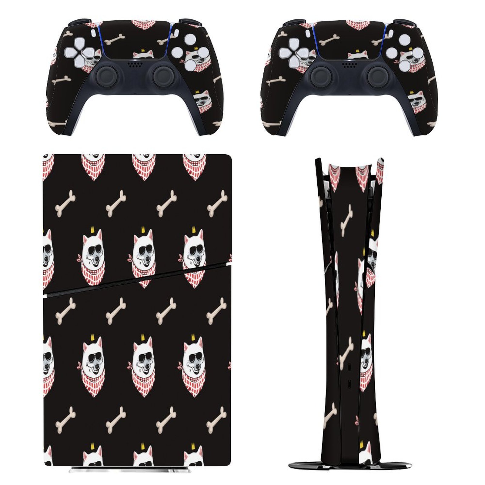 Dog Cartoon Repetitive Pattern Bone PS5/PS5 Slim Digital Disc Skin ...