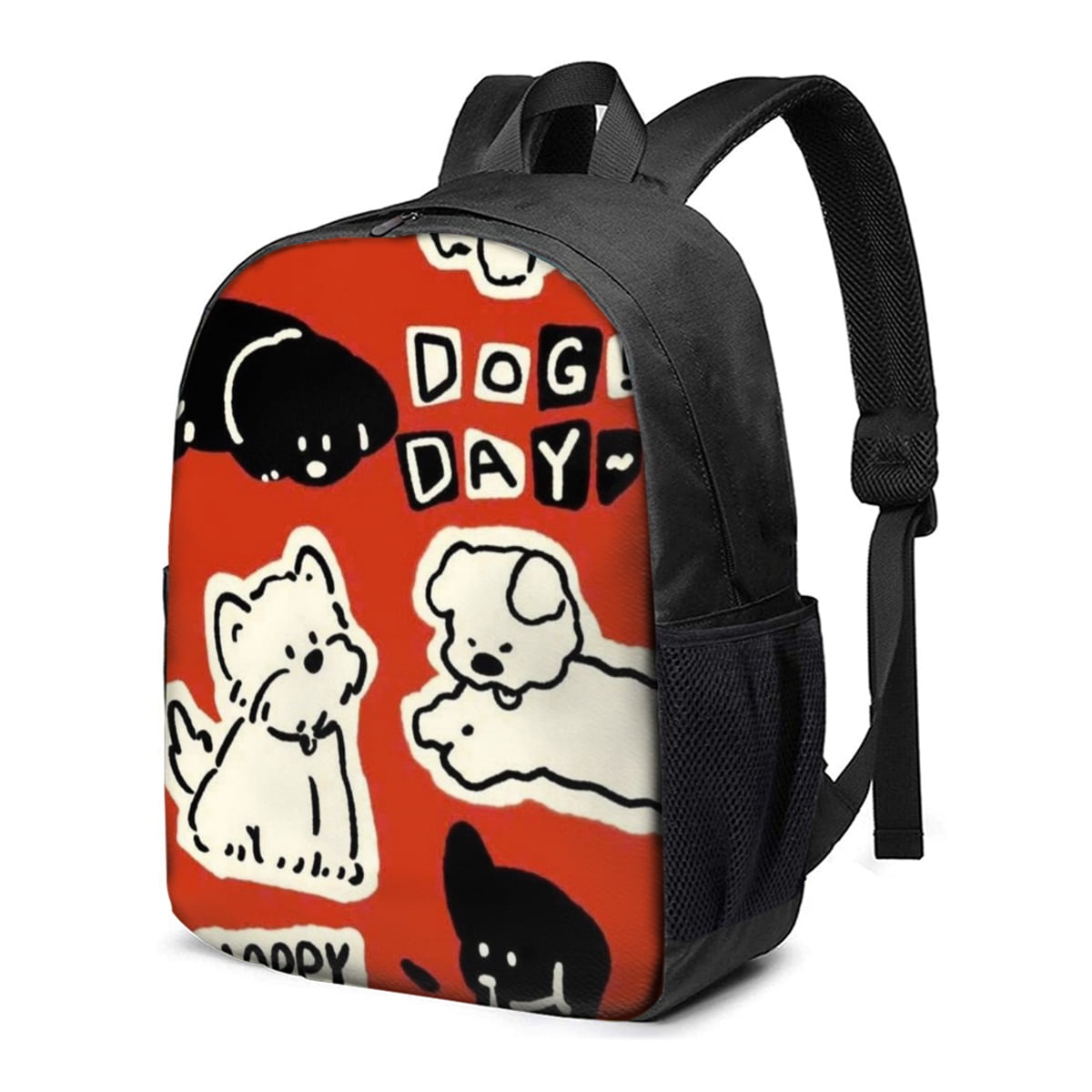 Dog Cartoon single layer backpack, cute laptop casual travel backpack ...