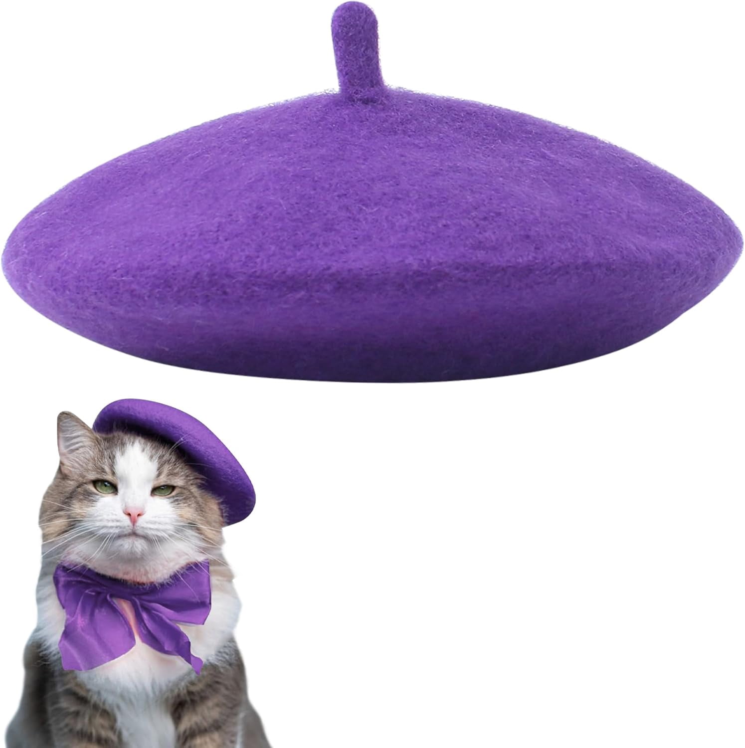 Dog Cat Beret Wool Hat Headband French Artist Beanie Beret Pet Dog ...