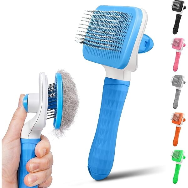Dog & Cat Brush, Self Cleaning Slicker Brush for Pets, Upgraded Dog ...