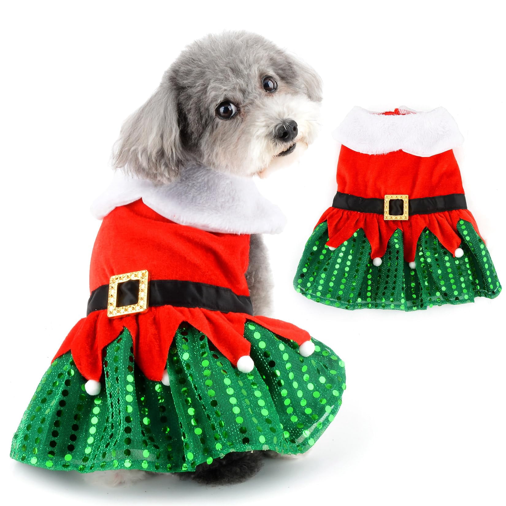 Dog Cat Christmas Costume Christmas Outfits Princess Dress Pet Clothes ...