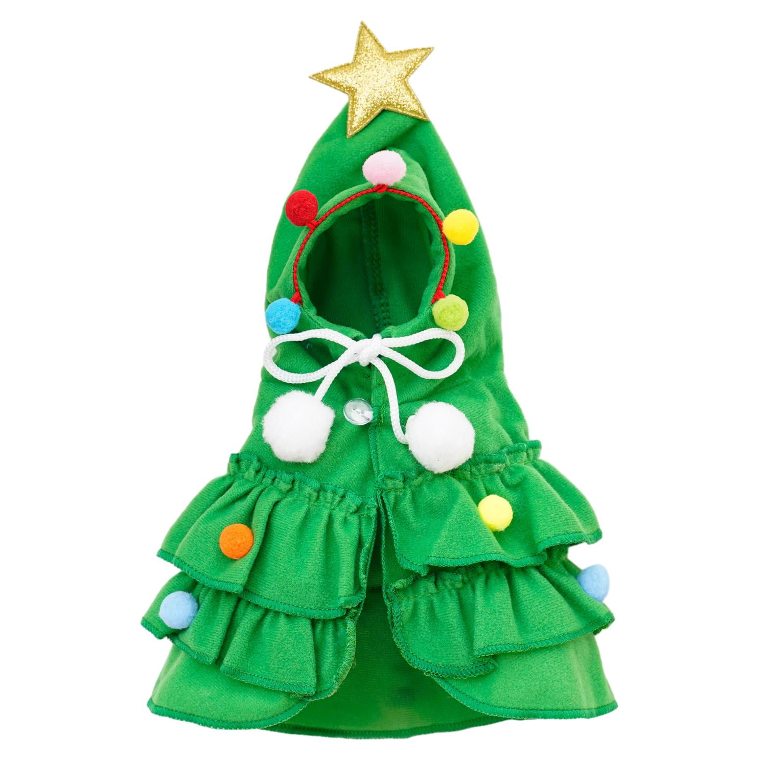Dog Cat Christmas Costume Xmas Cloak with Star and pompoms Cat Santa ...