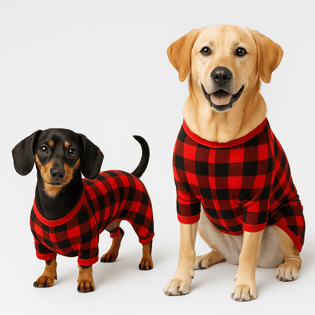 Dog-Cat Christmas Sweater Pajama Buffalo Check Red-Black Size Large ...