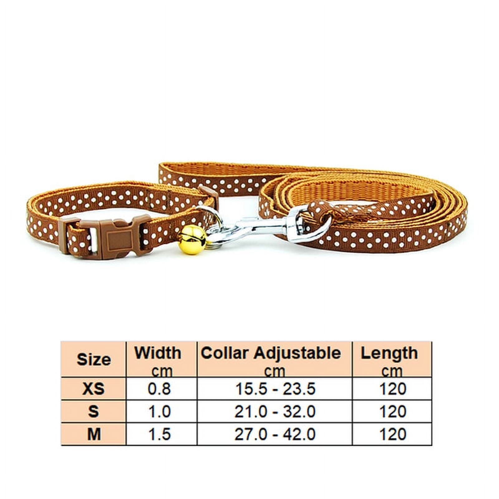 Dog Cat Collar Leash Adjustable Collar Lead with Bell for Puppy Small ...