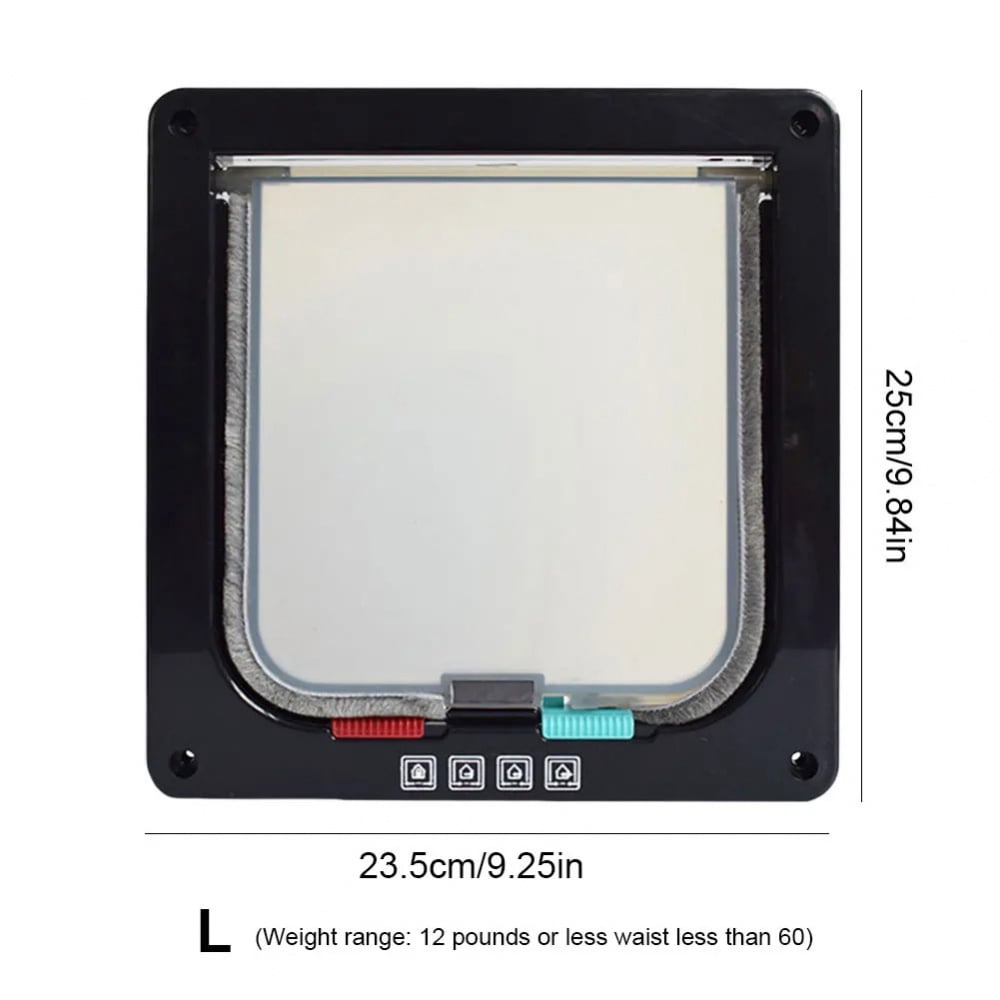Dog Cat Flap Door Puppy Kitten Safety Pet Door with 4 Way Security Lock ...