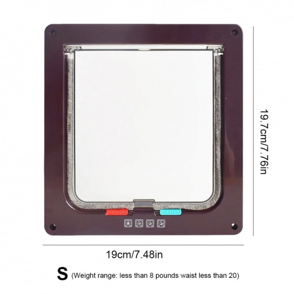 Dog Cat Flap Door with 4 Way Security Lock Transparent ABS Plastic Gate ...