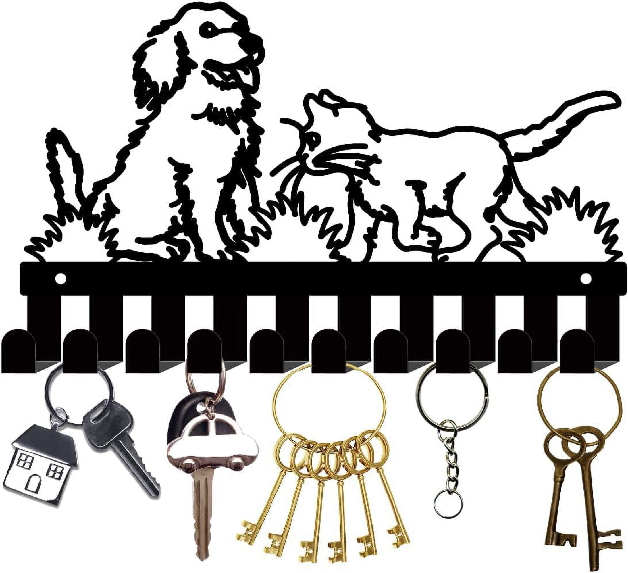 Dog Cat Key Holder for Wall Mounted Key Holder Hooks Metal Key Coat ...