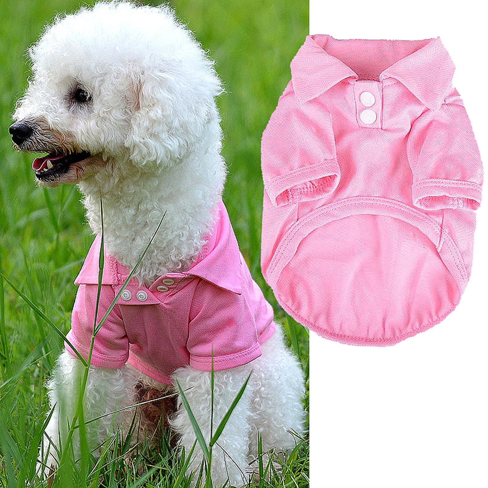 Dog Cat Kitten Shirts Collared Polo T-Shirts for Small Medium Dogs Cats ...