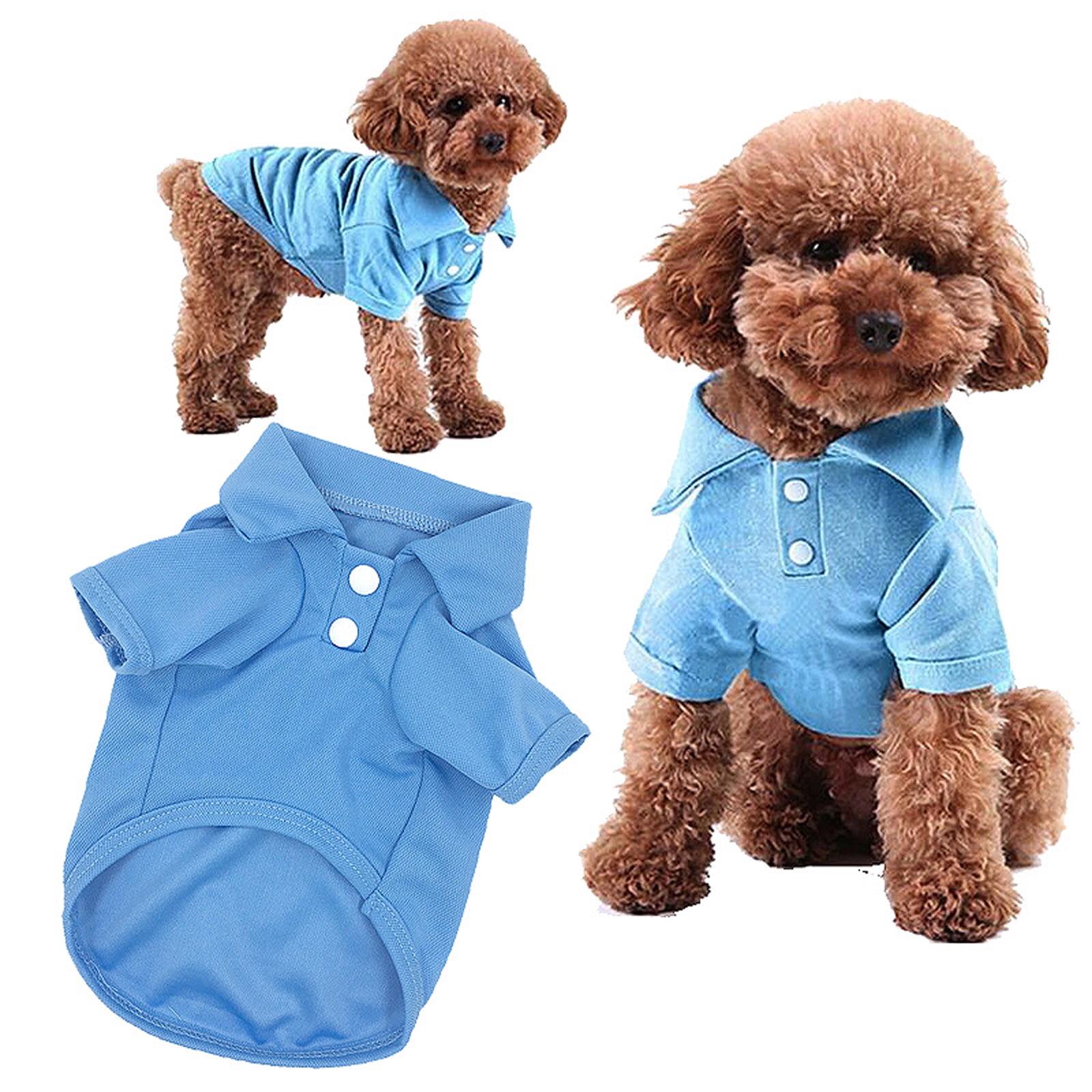 Dog Cat Kitten Shirts Collared Polo T-Shirts for Small Medium Dogs Cats ...