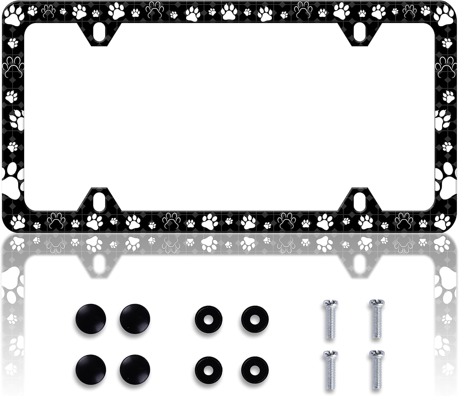 Dog Cat Paw License Plate Frame Pet License Plate Frames Personalise ...