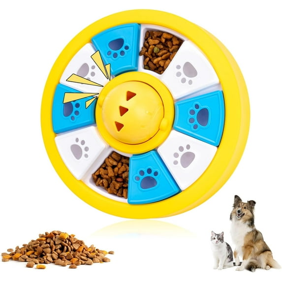 Dog & Cat Rotating Puzzle Feeder - Interactive Treat Dispensing Game ...