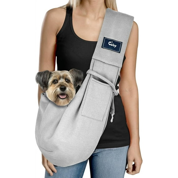 Dog and Cat Sling Carrier - Hands Free Reversible Pet Papoose Bag ...