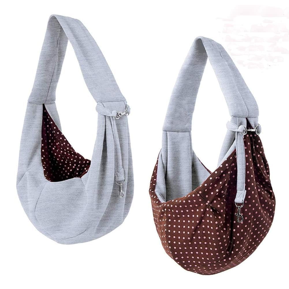 Dog Cat Sling Carrier-Reversible Puppy Carrier for Small Dogs Hands ...