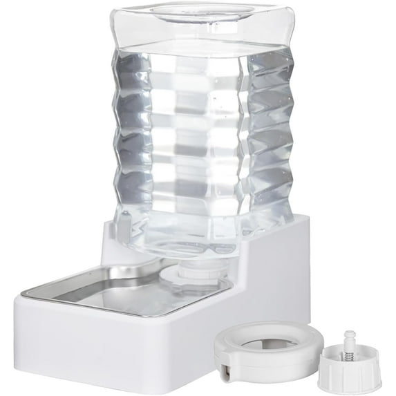 Dog Cat Water Dispenser: 8L White Upgraded Gravity Feeder with ...