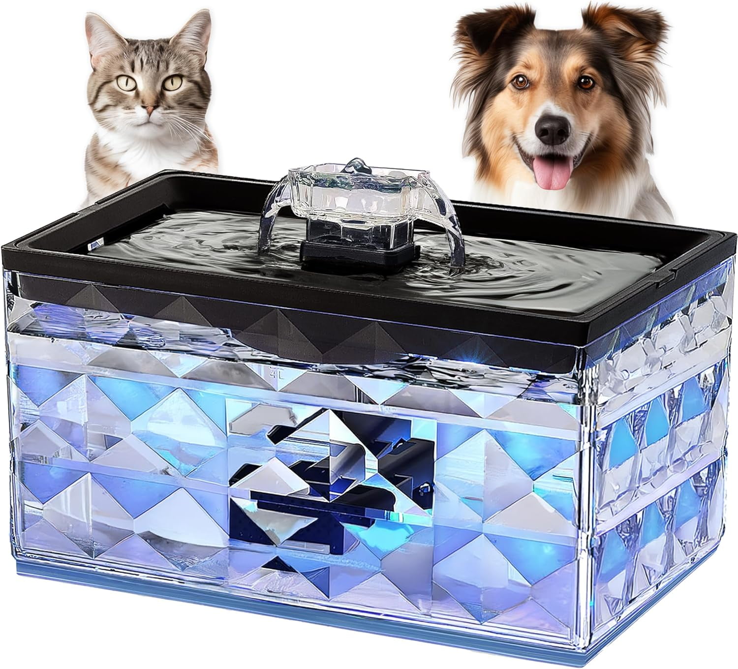 Dog and Cat Water Fountain Dispenser | 1-Gallon / 4 Liter Automatic Pet ...