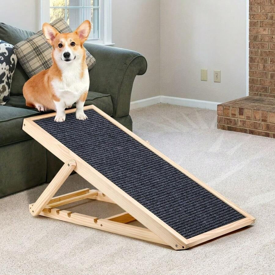 Dog Cats Ramp, Upgraded Folding Portable Wood Pet Ramp For Small And ...