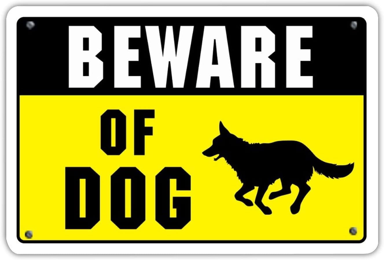 Dog Caution Sign Sign Dog Warning Sign Indoor Outdoor Decor Waterproof ...