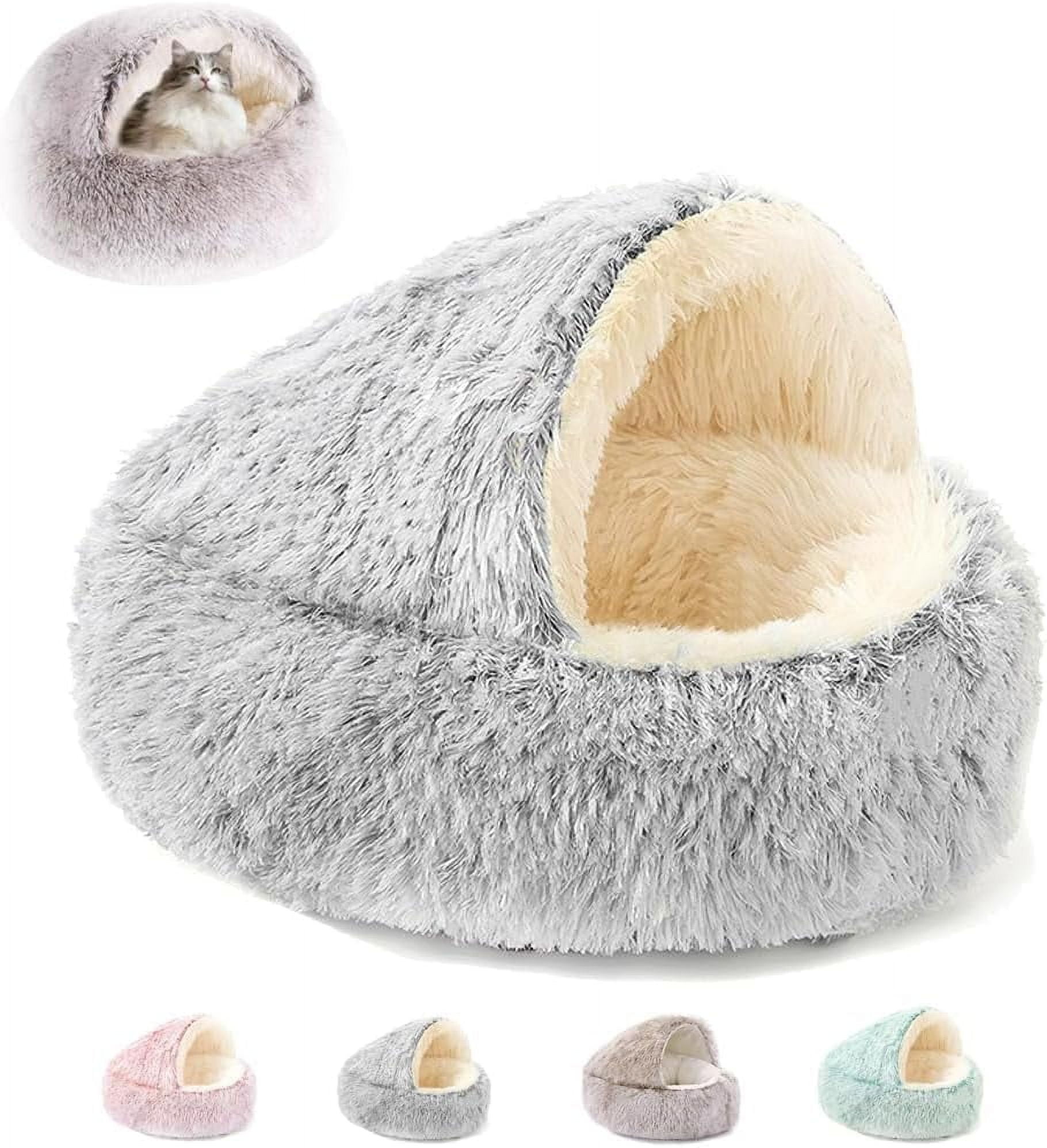 Dog Cave Bed for Small Dogs Cats Pets, Anti Anxiety Calming Plush ...