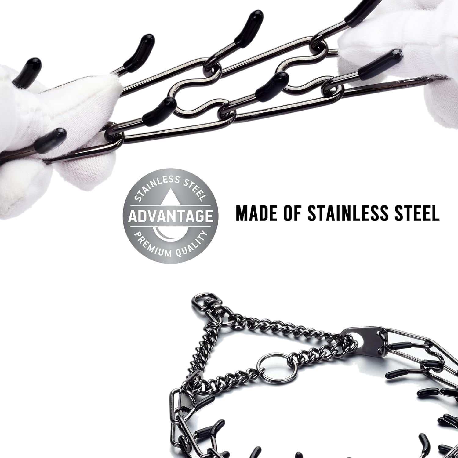 Dog Chain Collar Adjustable Stainless Steel Links Chain with Quick ...