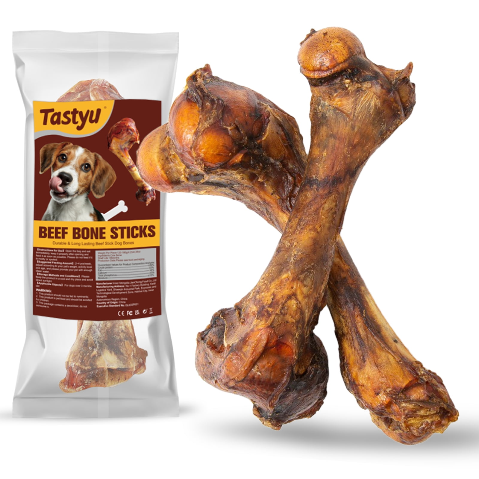 Dog Chew Bones-Natural Bully Sticks 100% Beef Single Ingredient for ...