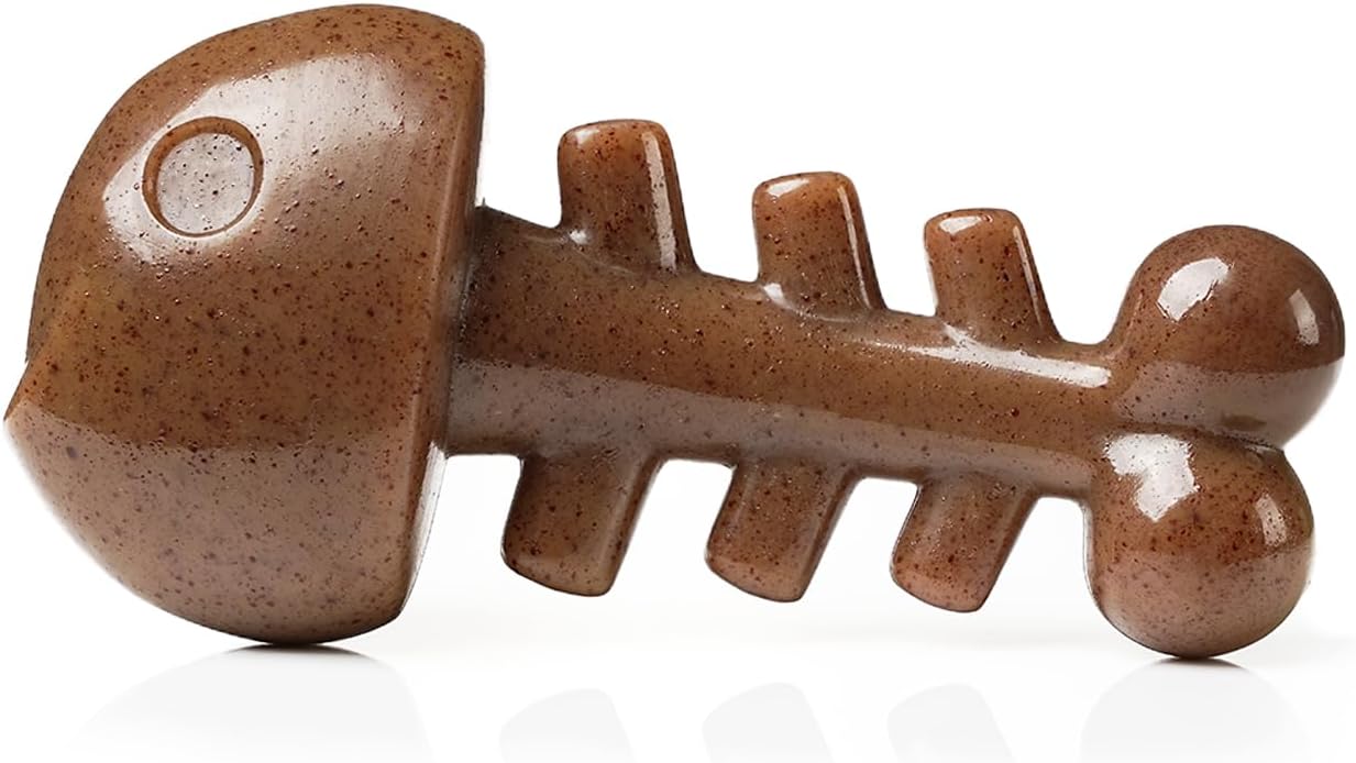 Dog Chew Toy for Aggressive Chewers Indestructible Fish Bone Toys ...